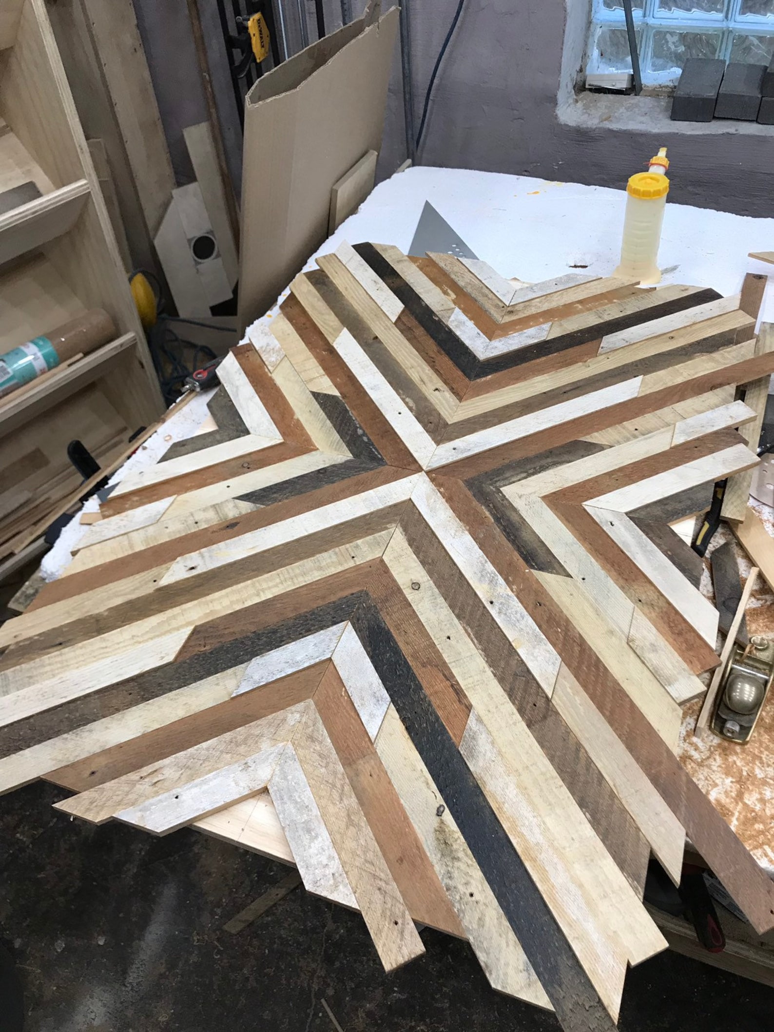 Geometric Wood Wall Art Modern Pattern Reclaimed Wood - Etsy