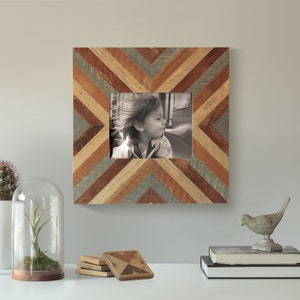 3 Reclaimed Wood Picture Frames, Lath, Pattern, Decor, Geometric - Etsy