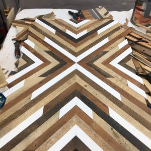 Geometric Wood Wall Art | Modern Pattern Reclaimed Wood - Etsy