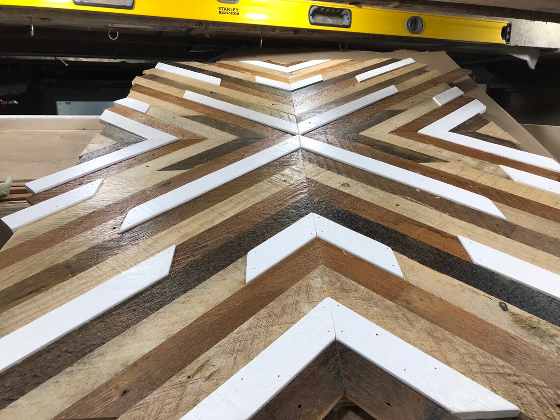 Geometric Wood Wall Art Modern Pattern Reclaimed Wood - Etsy