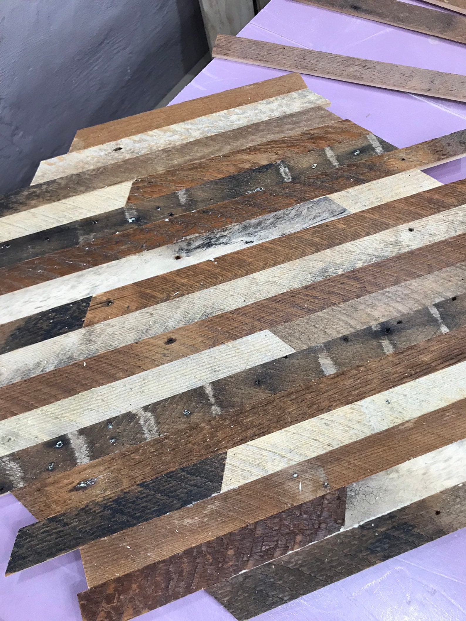 Custom Sized Round Reclaimed Wood Lath Table Top - Etsy