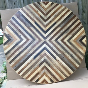 Custom Sized Round Reclaimed Wood Lath Table Top - Etsy