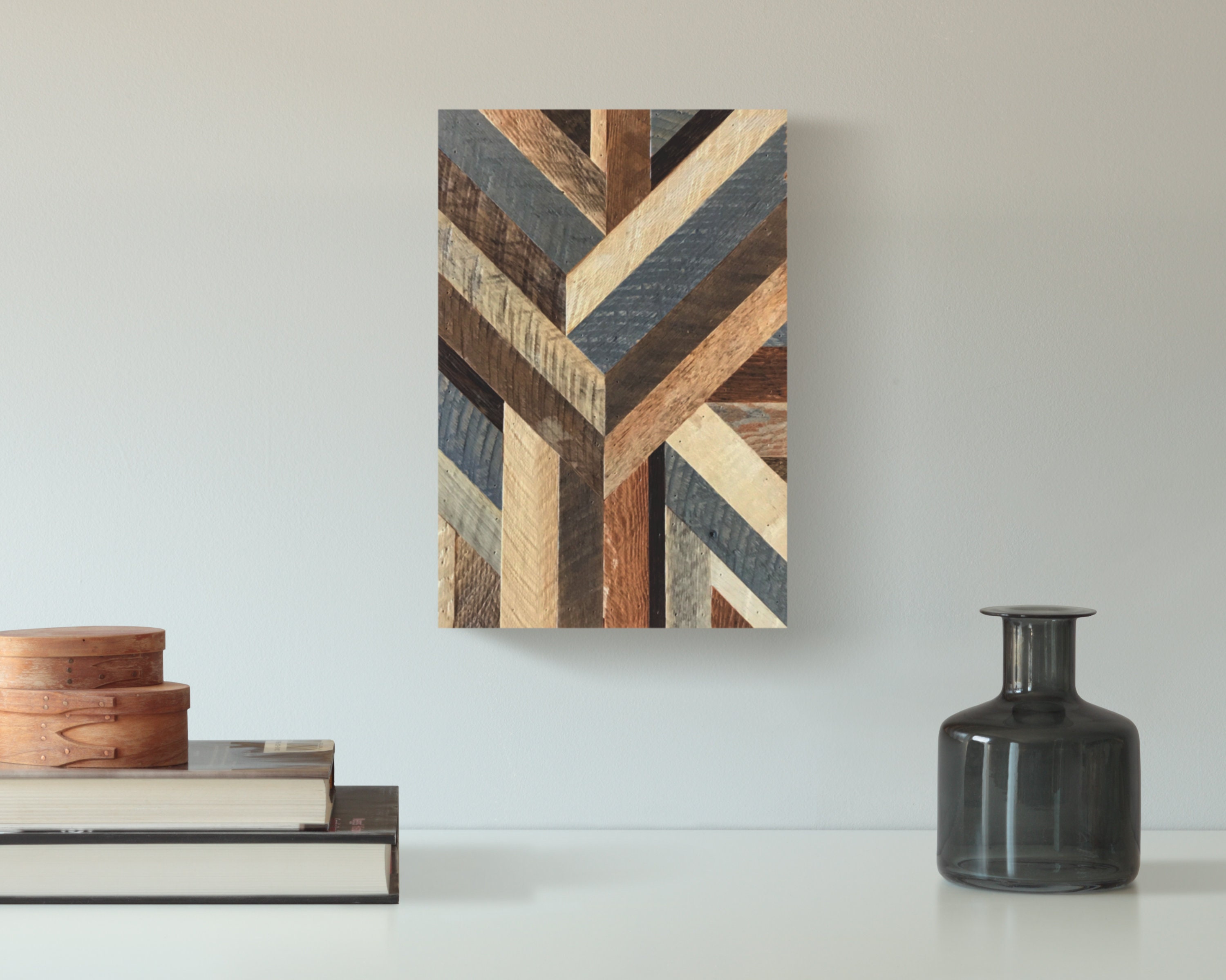 Arte de pared de madera geométrica / patrón moderno de madera | Etsy