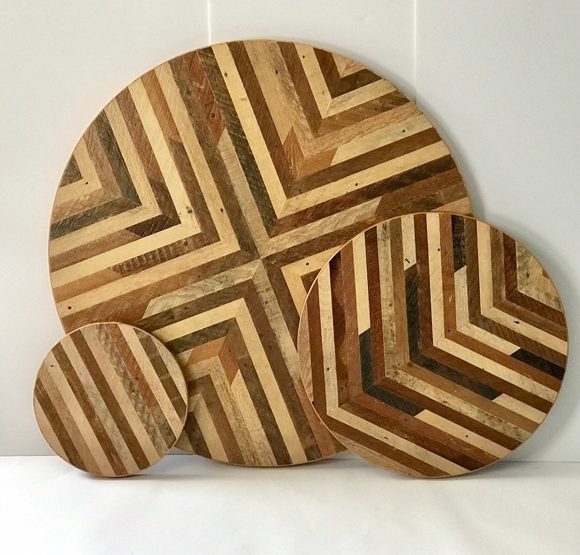 Custom Sized Round Reclaimed Wood Lath Table Top - Etsy