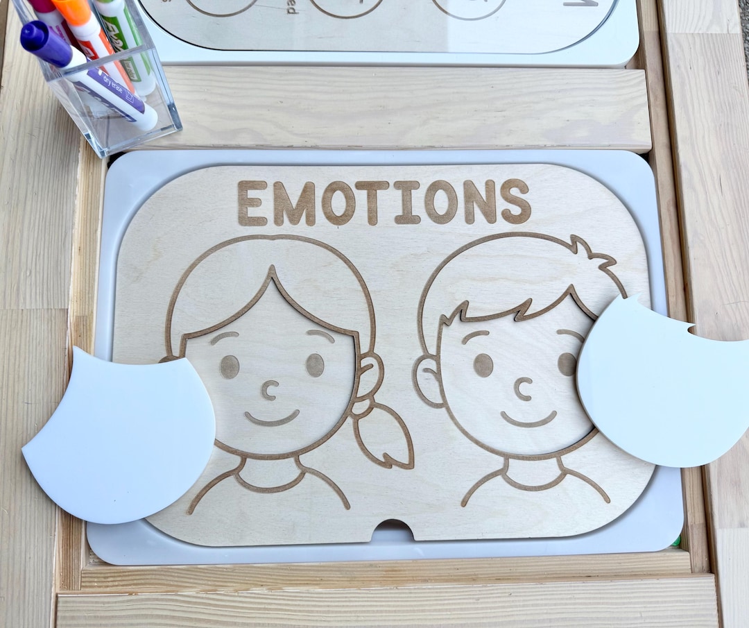 Emotions Sensory Bin Insert | Feelings Board for Trofast Bin | Wooden ...
