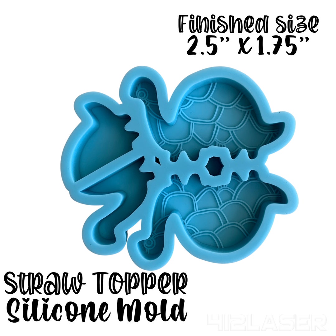 FINAL SALE 50% OFF Turtle Straw Topper Silicone Mold Resin Mold Epoxy ...