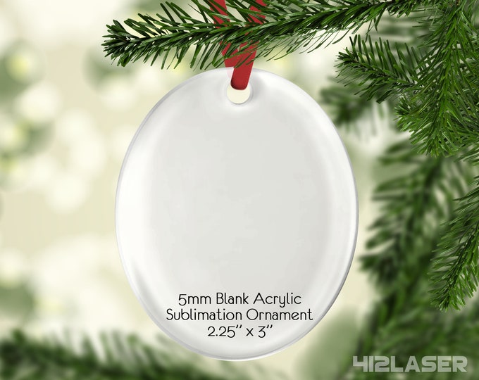 10 Pack Blank Clear Acrylic Sublimation Ornaments Oval Shape ...