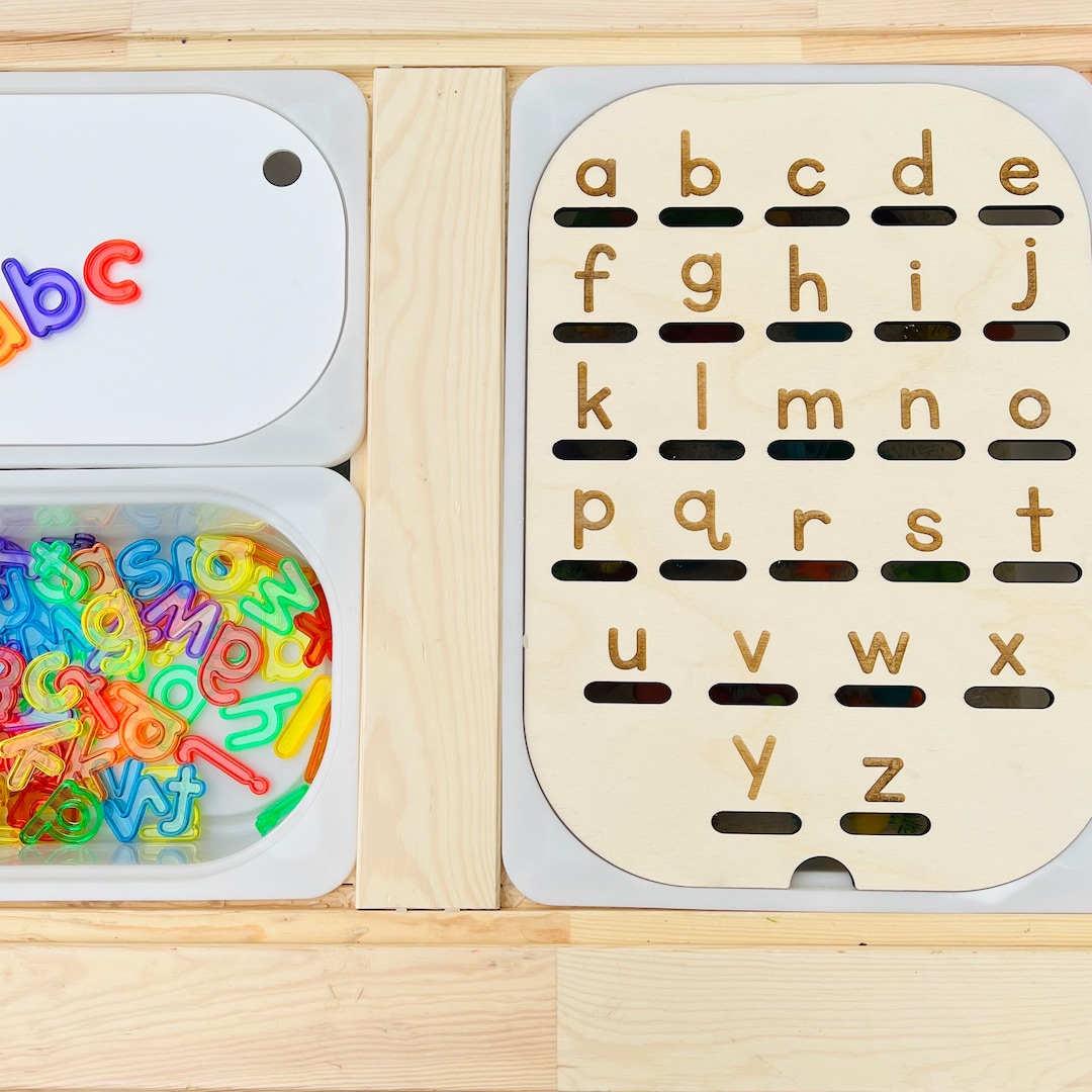 Lowercase Alphabet Sensory Bin Insert: IKEA Flisat Table, Montessori ...