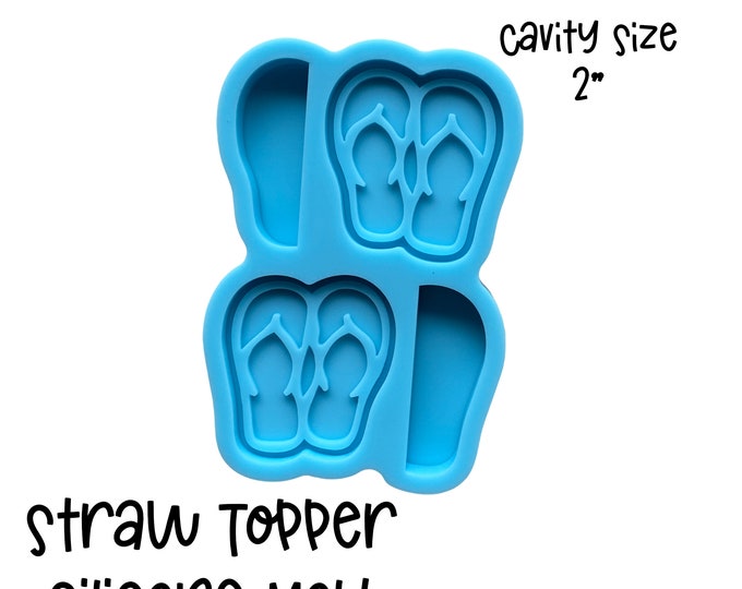 Flip Flop Straw Topper Silicone Mold Resin Mold Epoxy Mold Silicone ...
