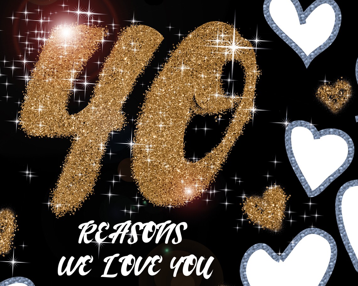 40 Reasons We Love You Printable 40th Birthday Gift for | Etsy