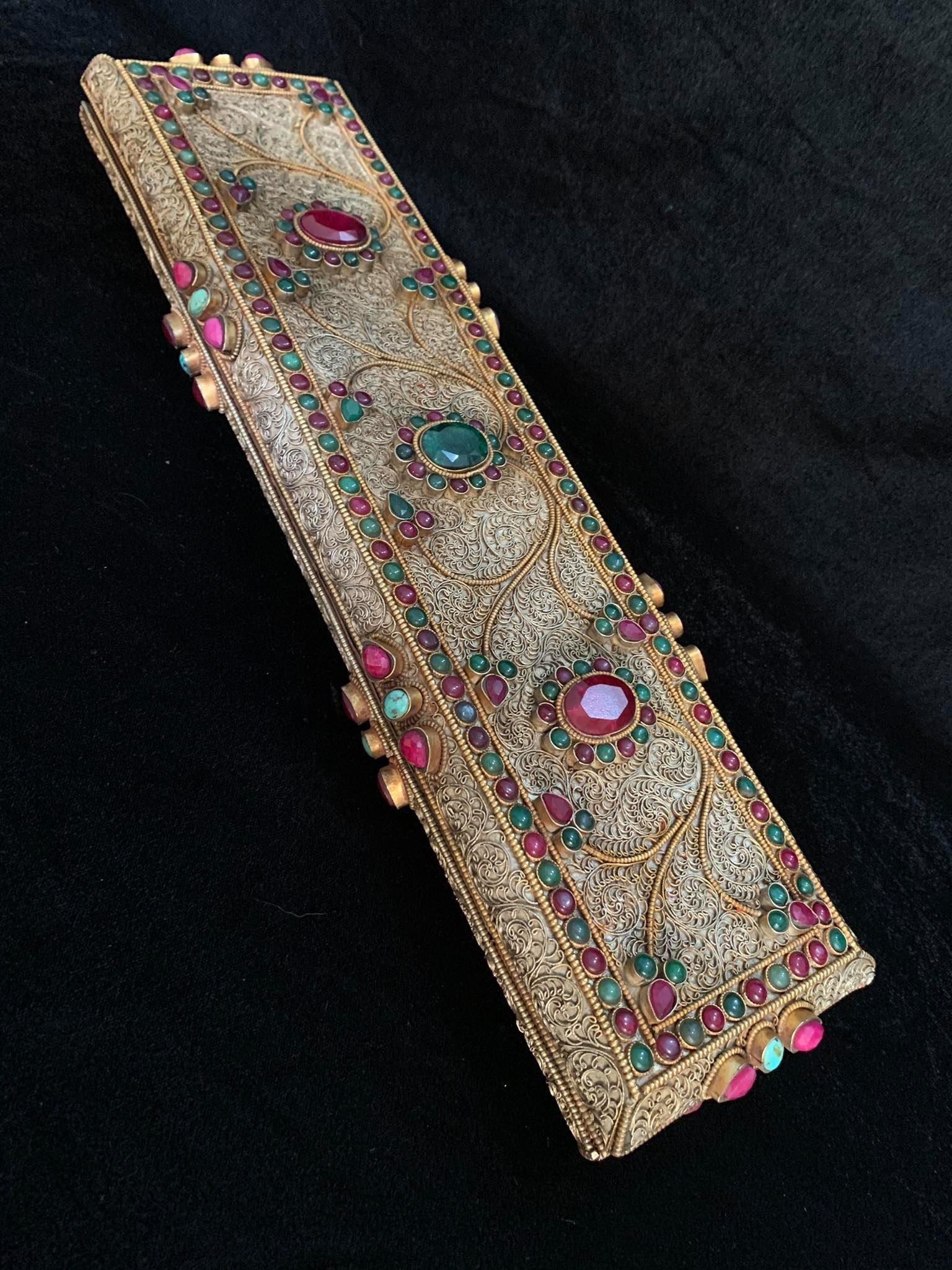 Nepal Tibet Buddhist Jeweled Gem Inlay Emerald Ruby Cover - Etsy