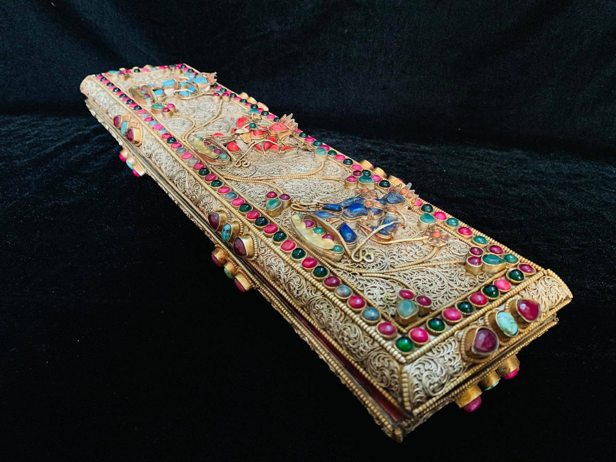 Nepal Tibet Buddhist Jeweled Gem Inlay Emerald Ruby Cover - Etsy