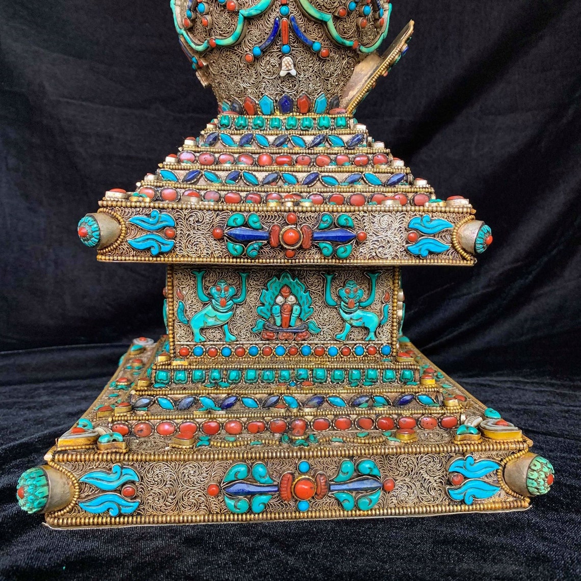 Masterpiece Nepali Buddha Stupa Pagoda Tower with Inlay of | Etsy