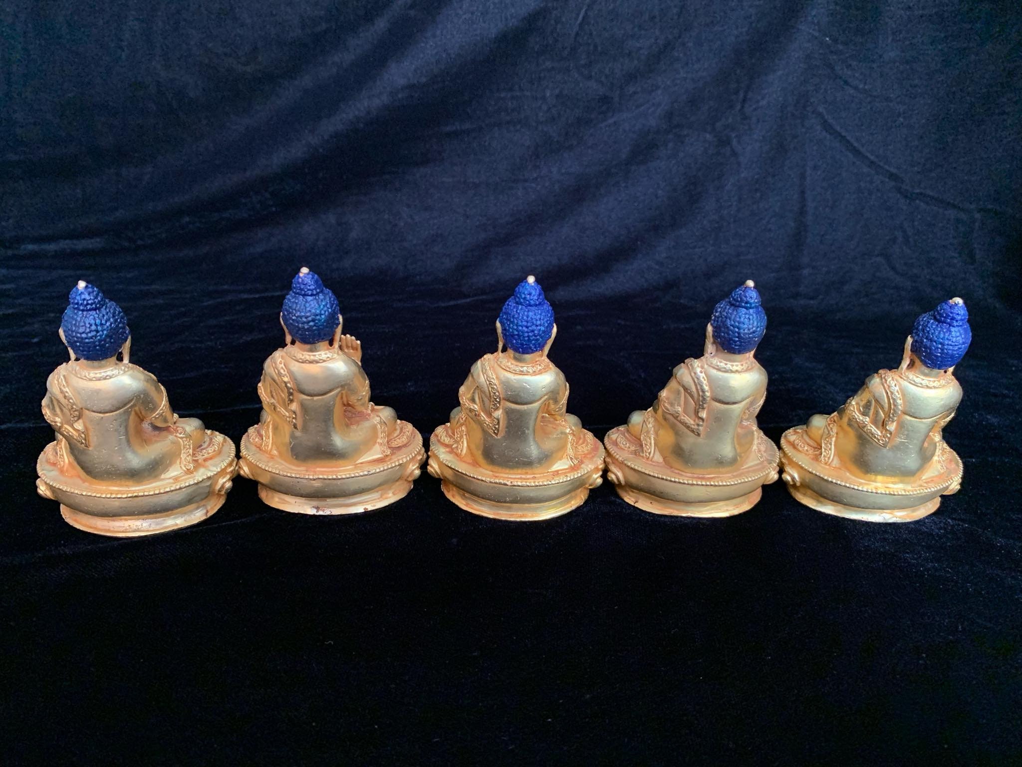 Nepal Gold-plated Pancha Buddha 5 Buddha Set - Etsy