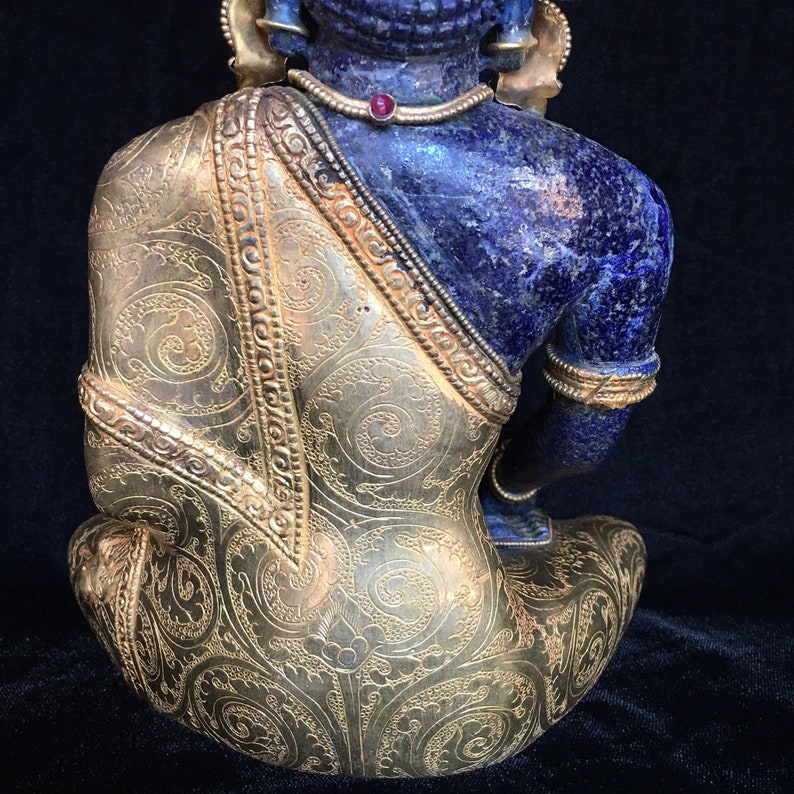 Magnificent Crowned Lapis Lazuli Shakyamuni Buddha Statue | Etsy