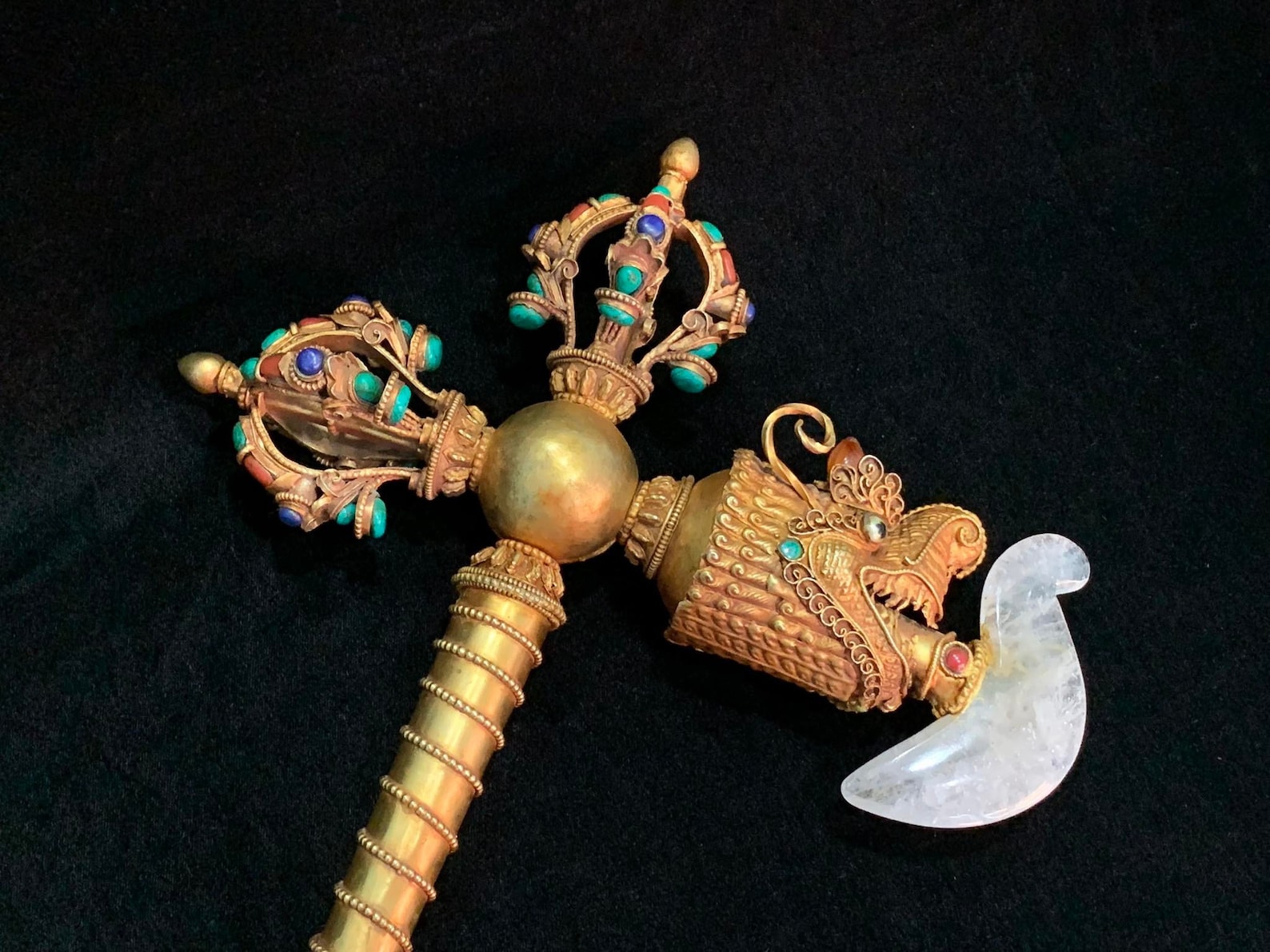 Tibetan Jeweled Buddhist Double-vajra Dragon Kartika Knife Axe - Etsy
