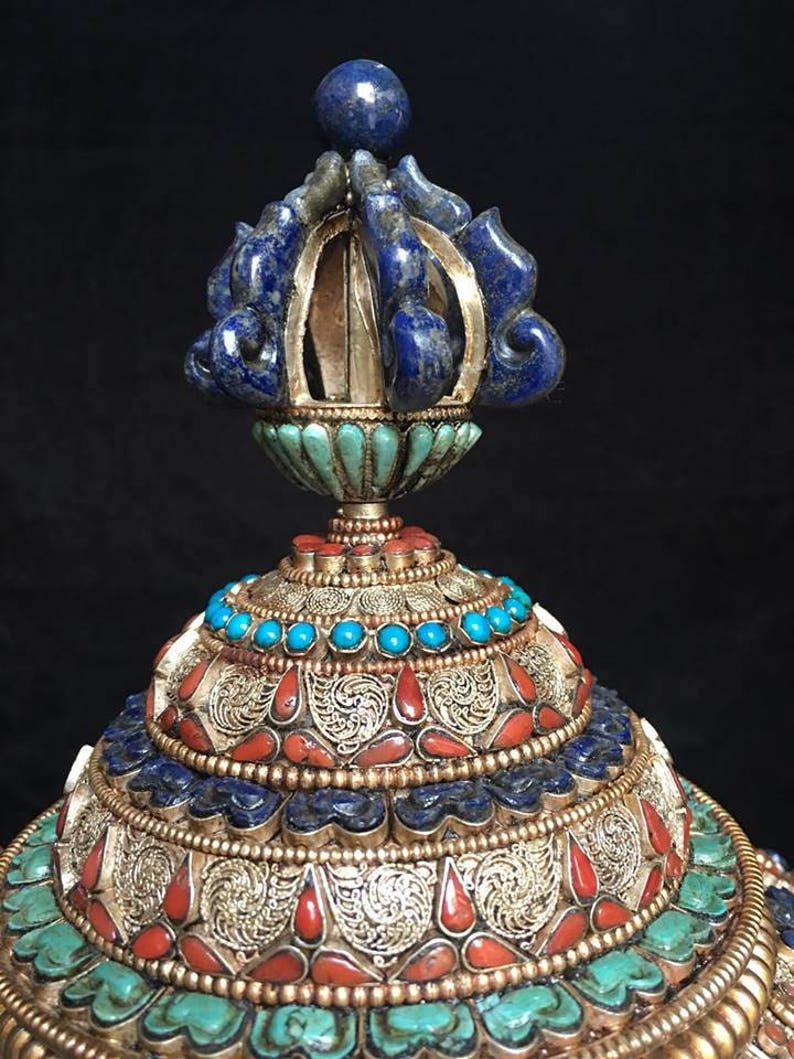 Masterpiece Pure Silver Gulpa Offering/storage Jar Crafted With Gem ...