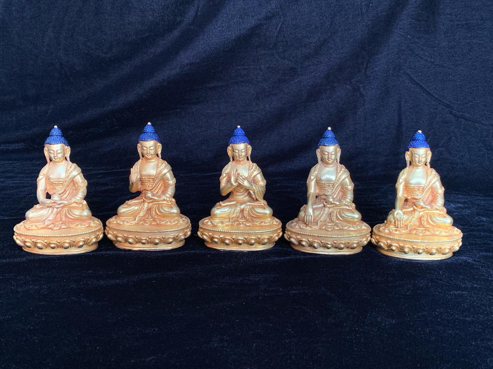 Nepal Gold-plated Pancha Buddha 5 Buddha Set - Etsy