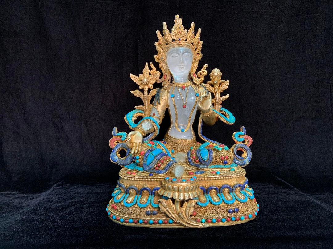 Masterpiece Crystal Green Tara Statue - Etsy