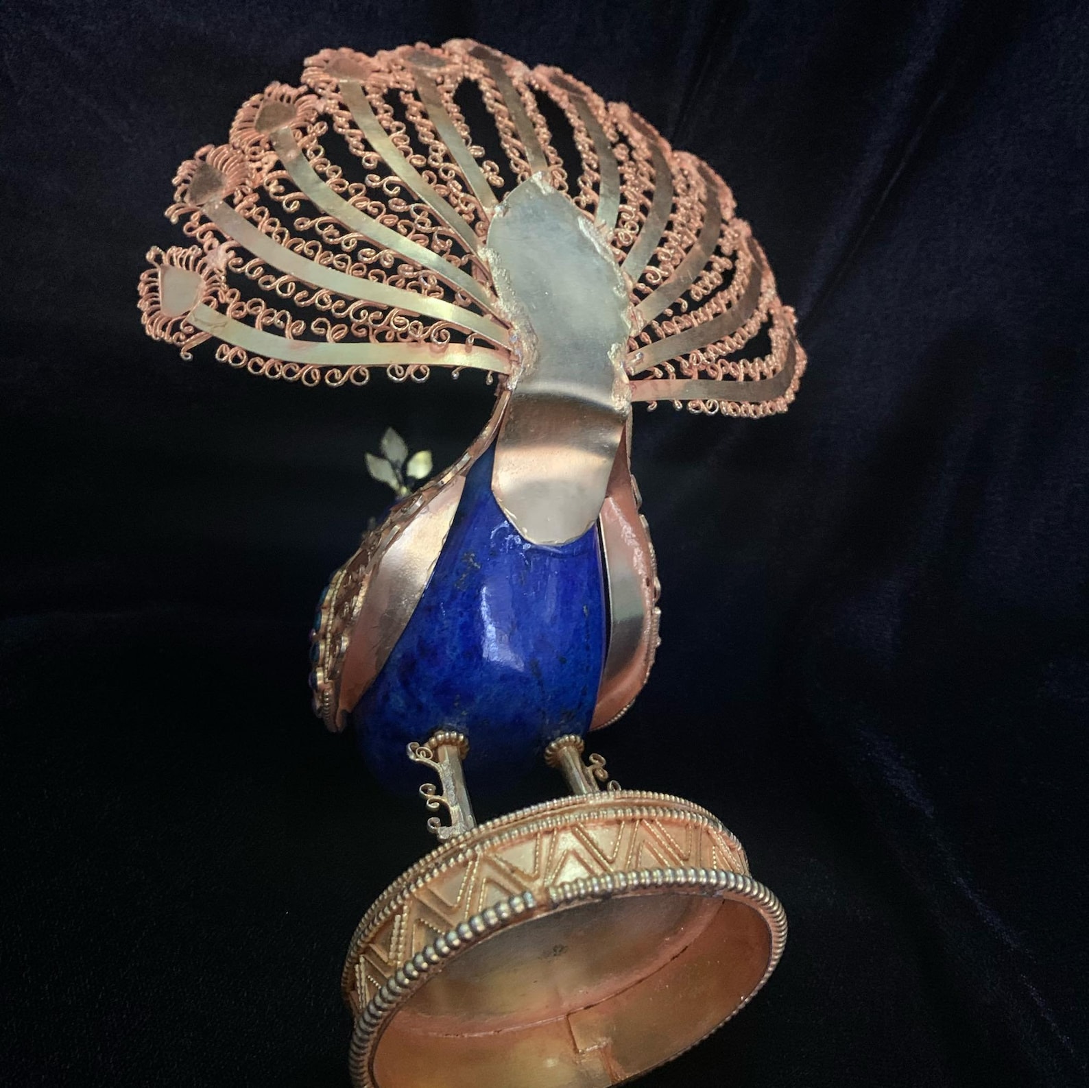 Nepali Gilt Jeweled Lapis Peacock - Etsy
