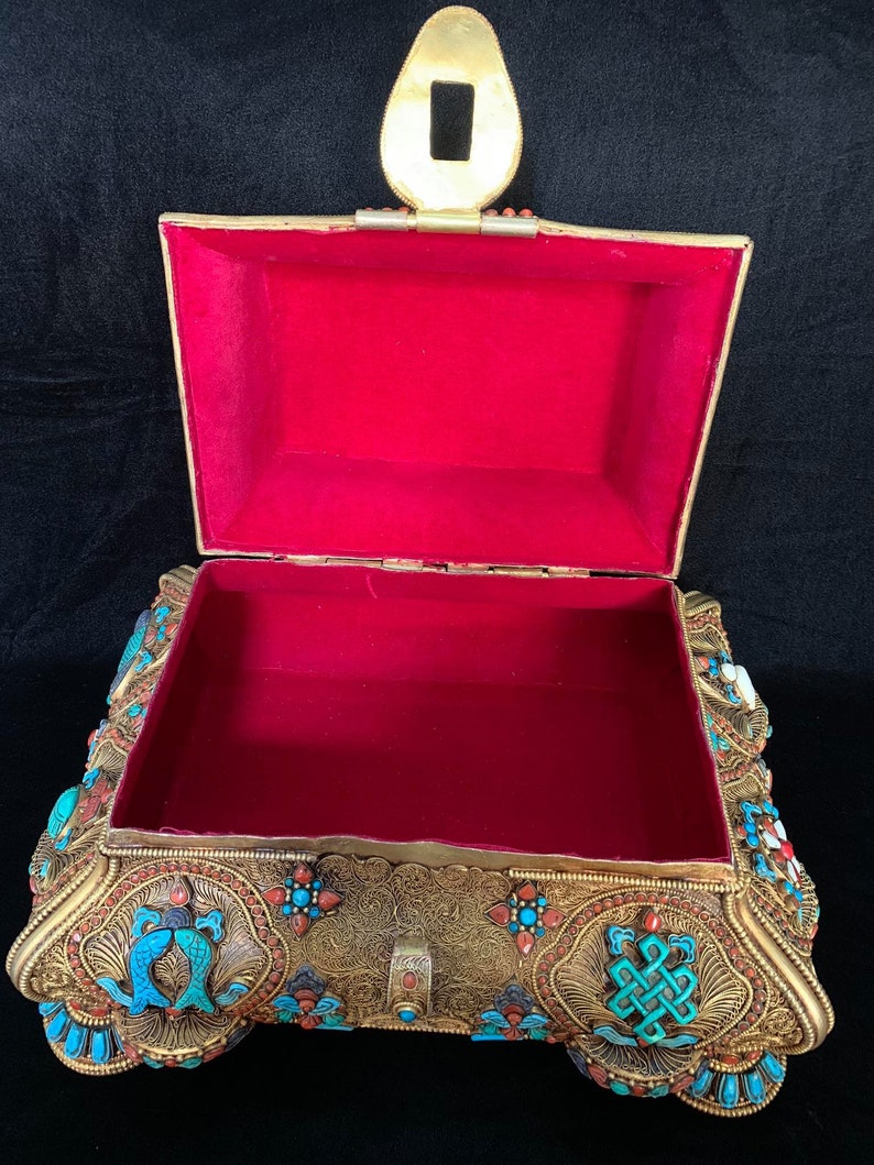Masterpiece Nepal Jewelry Treasure Box With Gem Inlay - Etsy