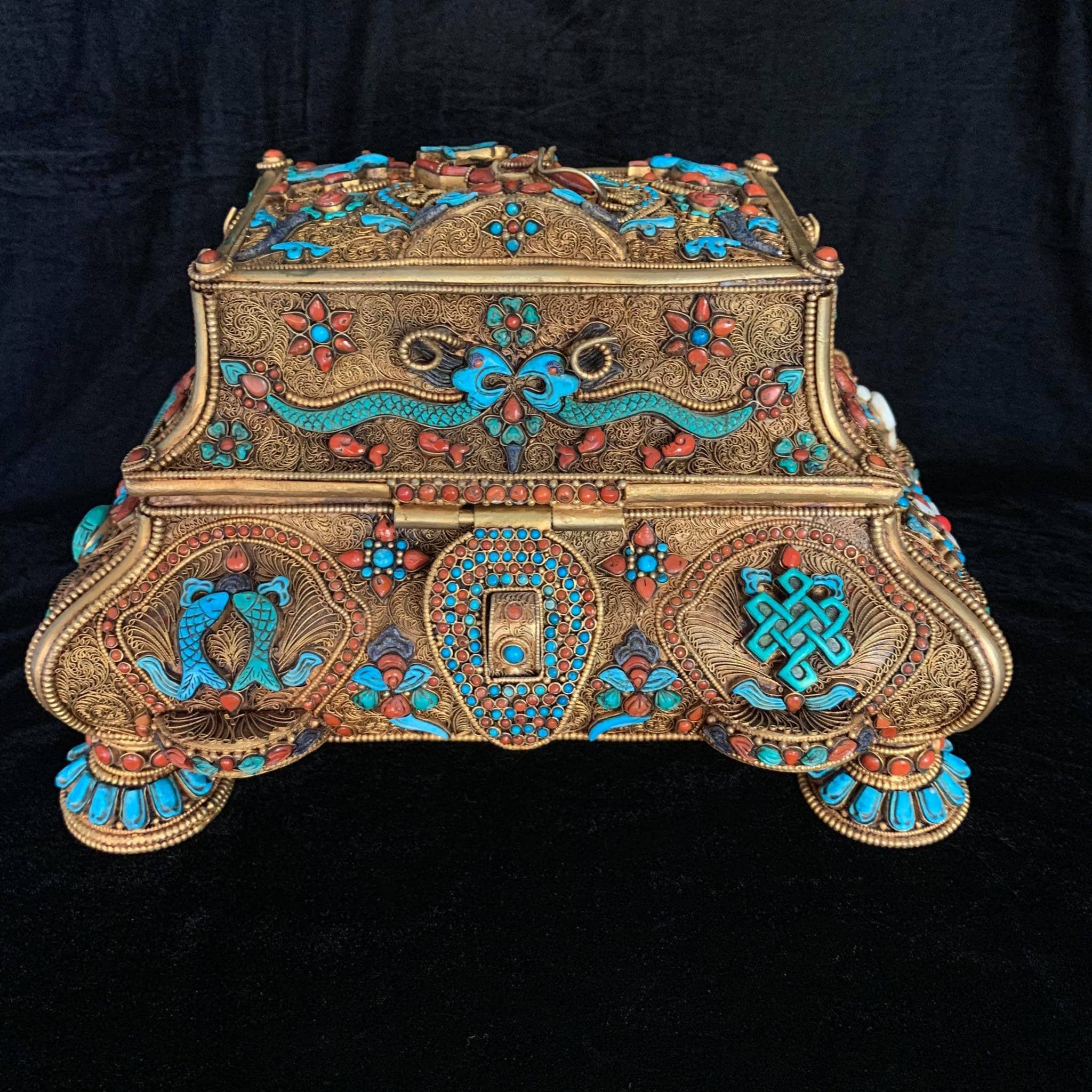 Masterpiece Nepal Jewelry Treasure Box With Gem Inlay - Etsy