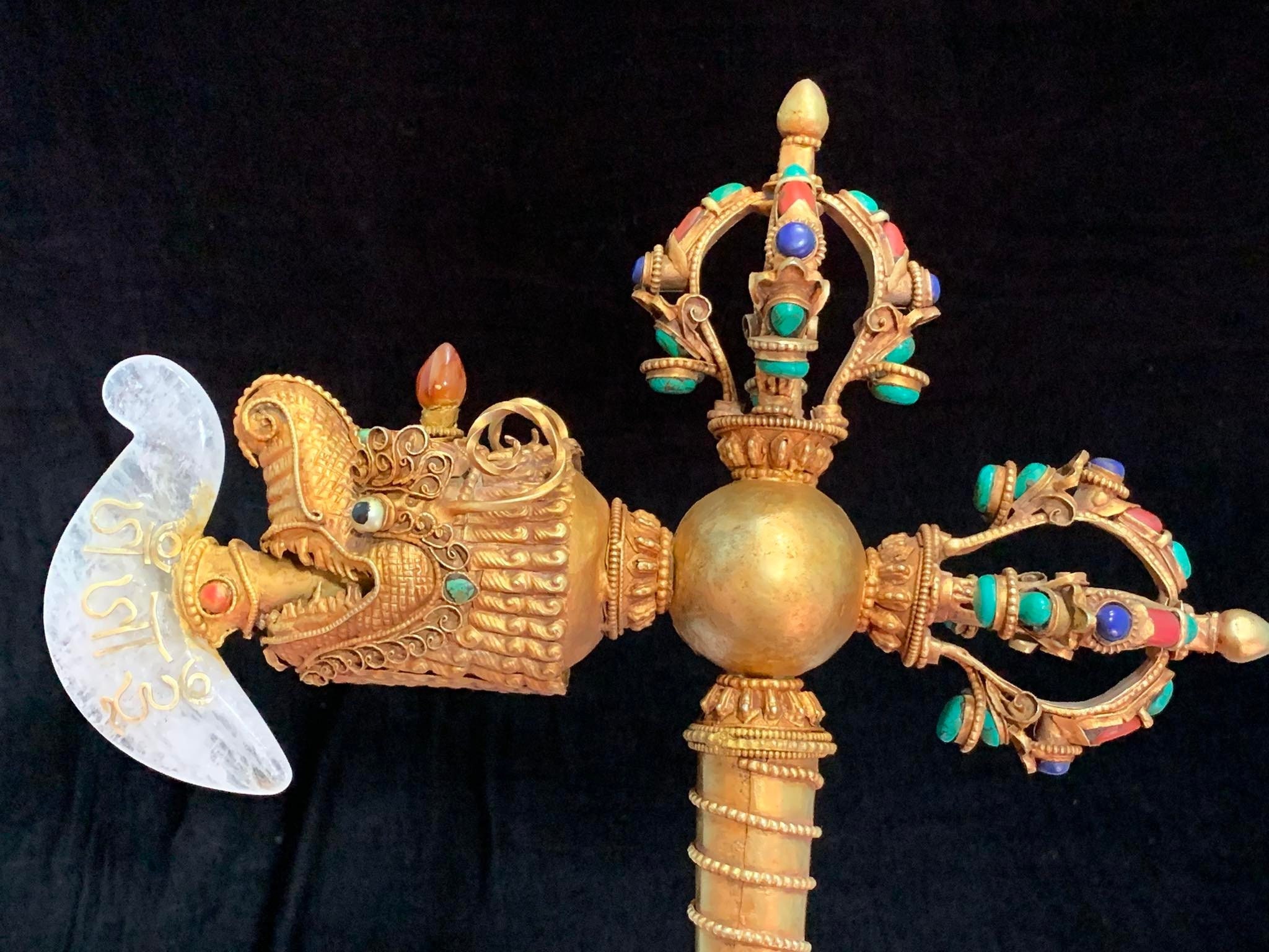 Tibetan Jeweled Buddhist Double-vajra Dragon Kartika Knife Axe - Etsy