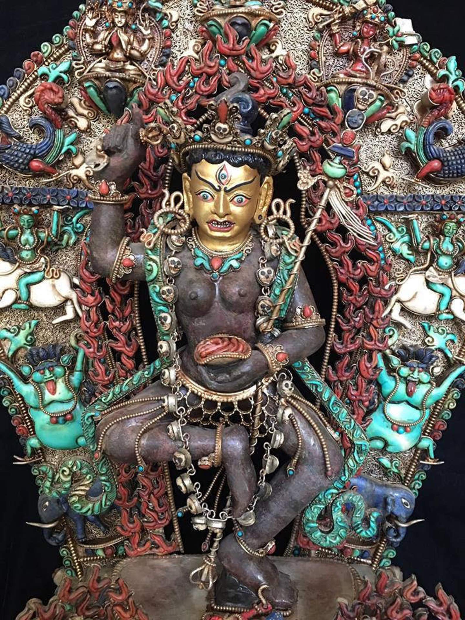 Masterpiece Nepal Vajrayogini Sterling Silver Ruby Gem Inlay Statue - Etsy