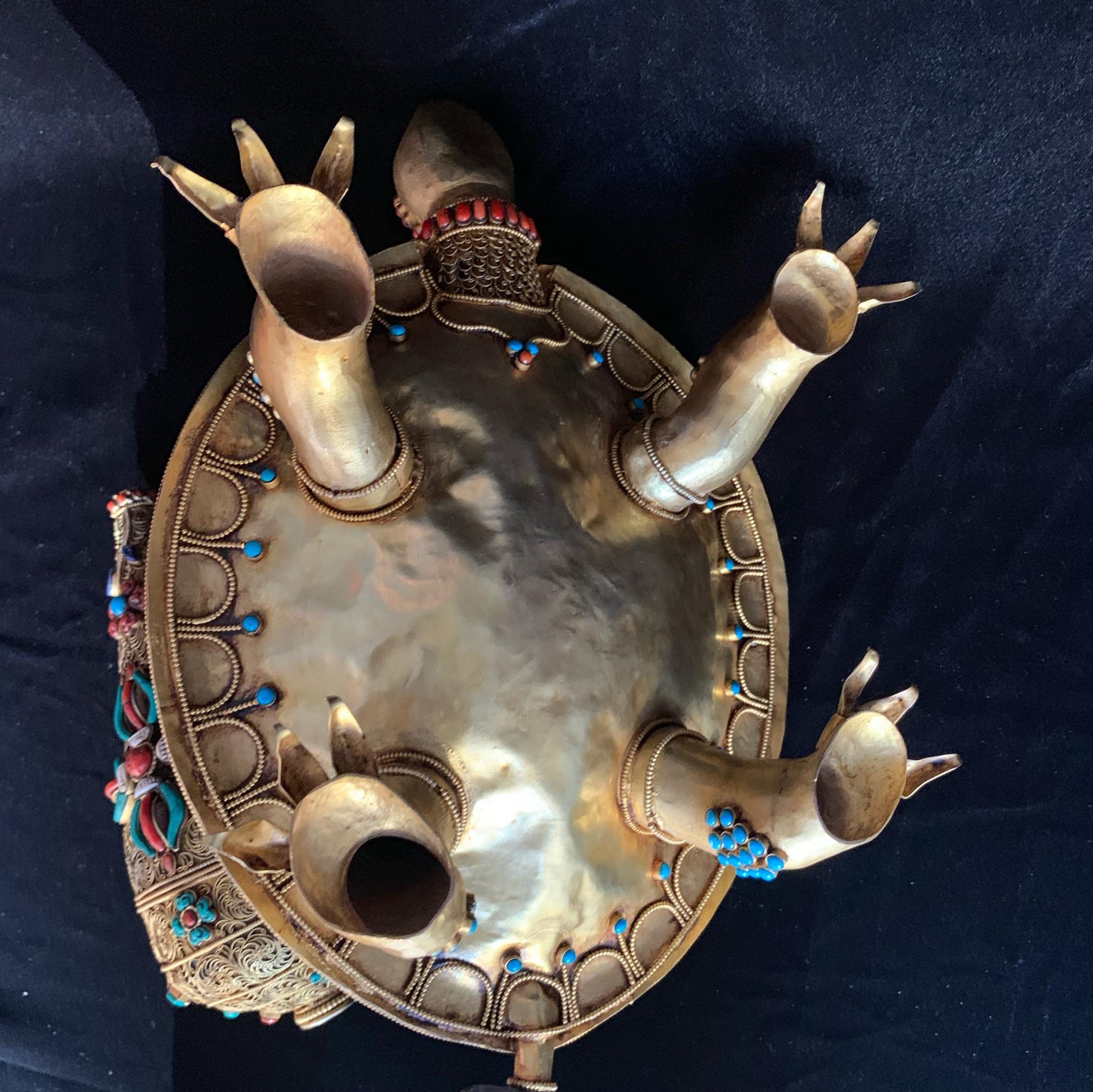 Masterpiece Nepal Buddhist Zambala-topped good Luck Turtle & Conch ...