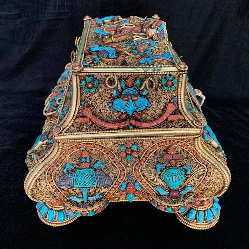 Masterpiece Nepal Jewelry Treasure Box With Gem Inlay - Etsy