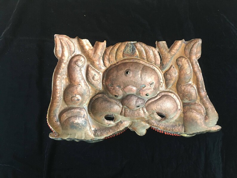 Magnificent Nepal Silver-plated Turquoise & Coral Chhepu Mask | Etsy