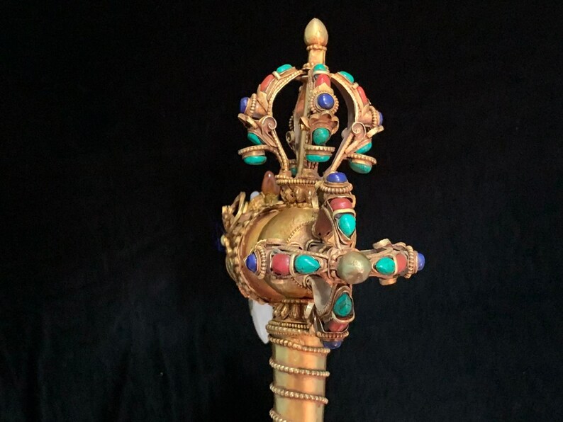 Tibetan Jeweled Buddhist Double-vajra Dragon Kartika Knife Axe - Etsy