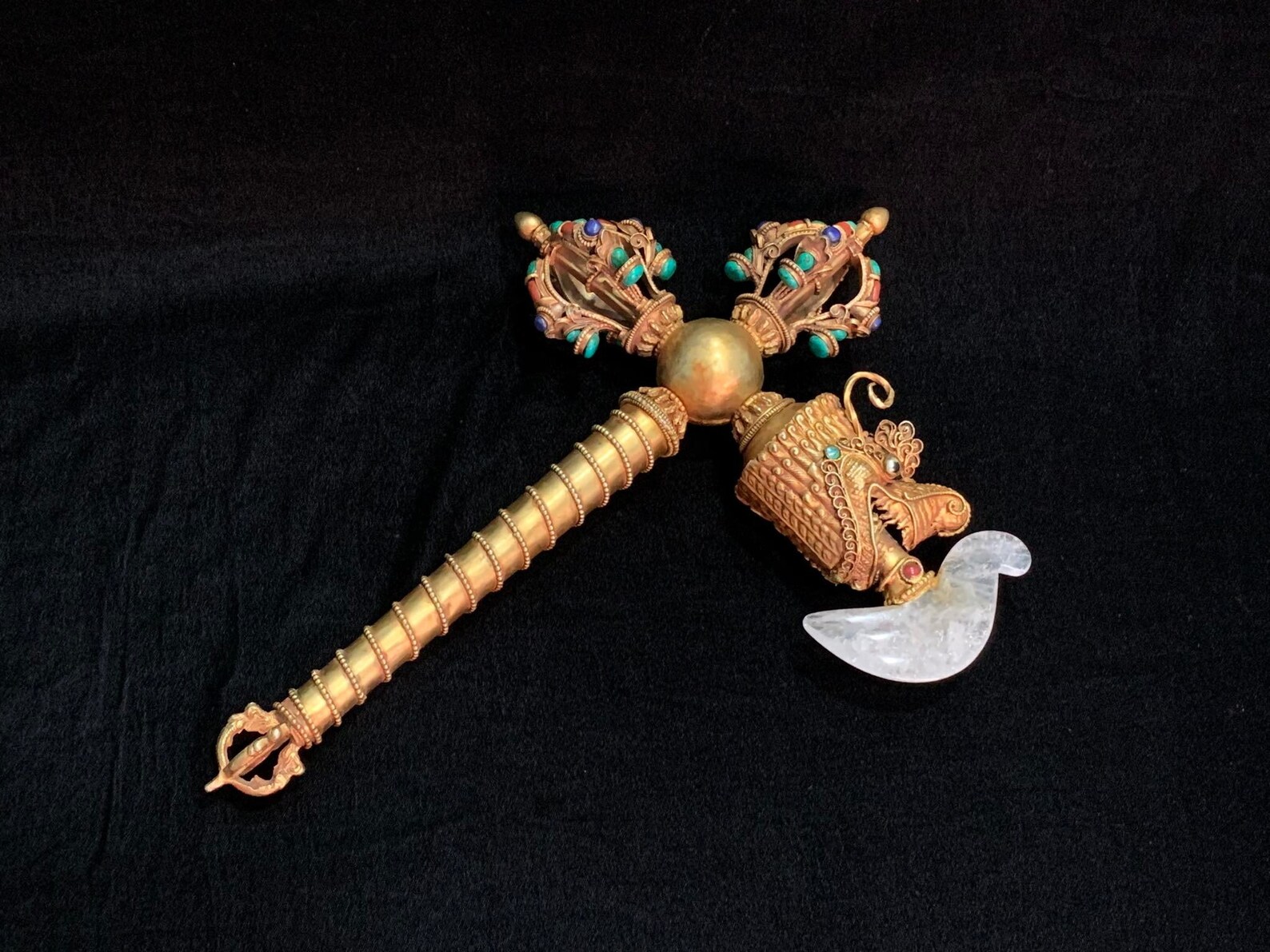 Tibetan Jeweled Buddhist Double-vajra Dragon Kartika Knife Axe - Etsy