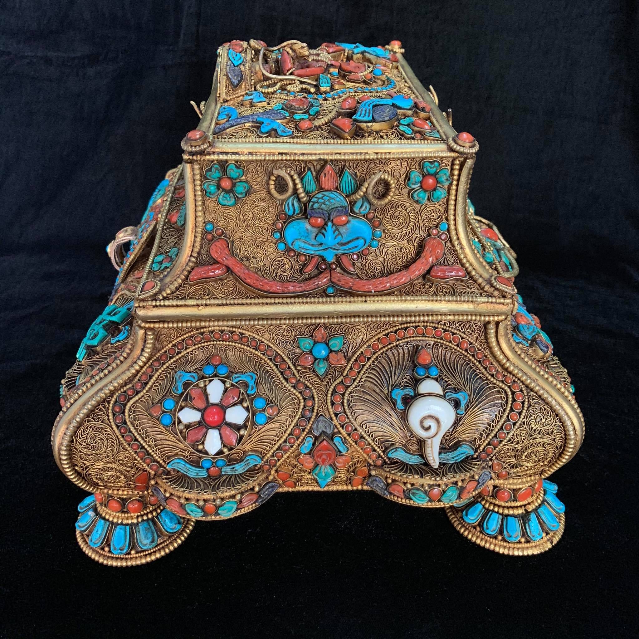 Masterpiece Nepal Jewelry Treasure Box With Gem Inlay - Etsy