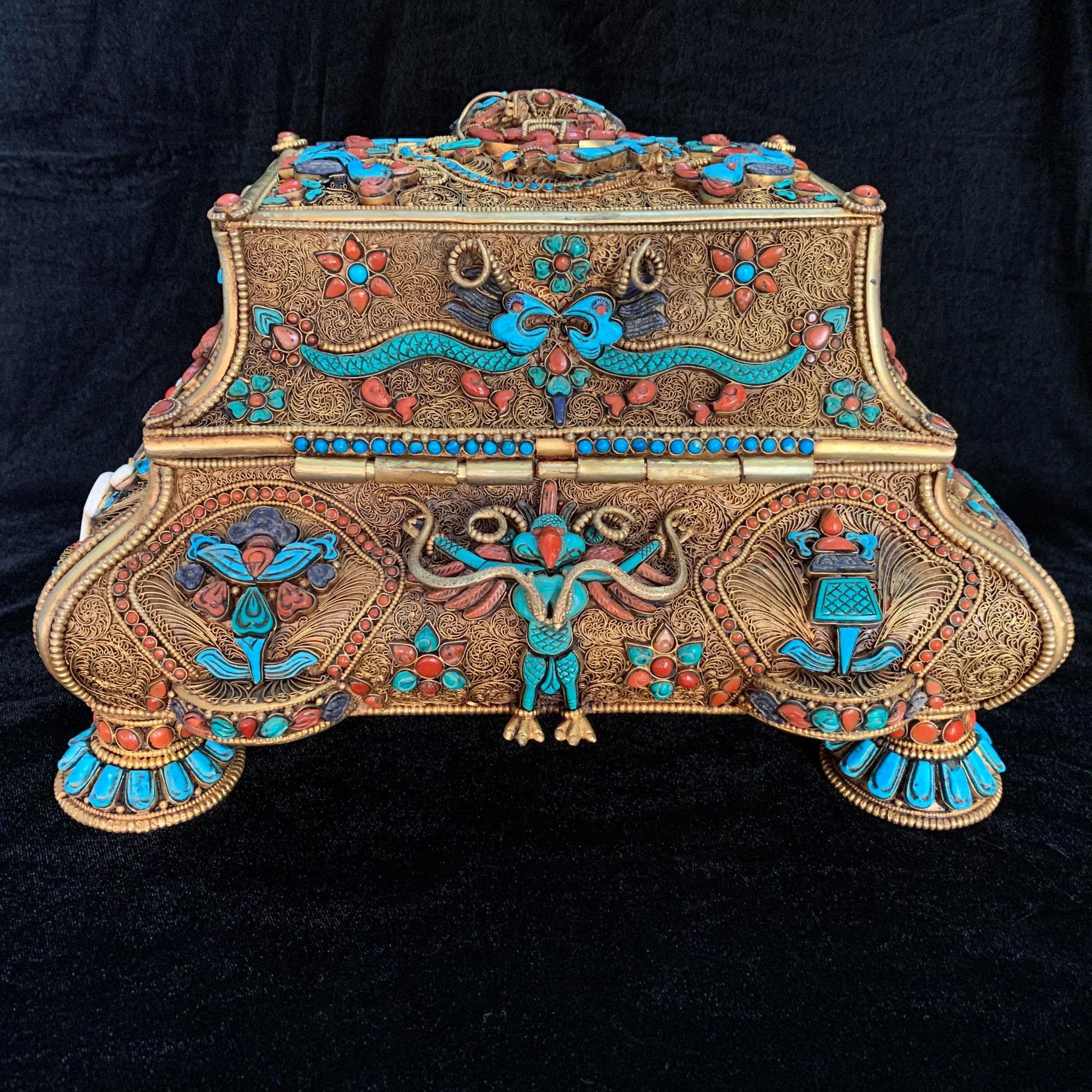 Masterpiece Nepal Jewelry Treasure Box With Gem Inlay - Etsy