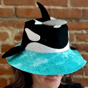 Orca Whale Swimming in Ocean Sun Hat for Kids and Adults. Lots of Fun ...