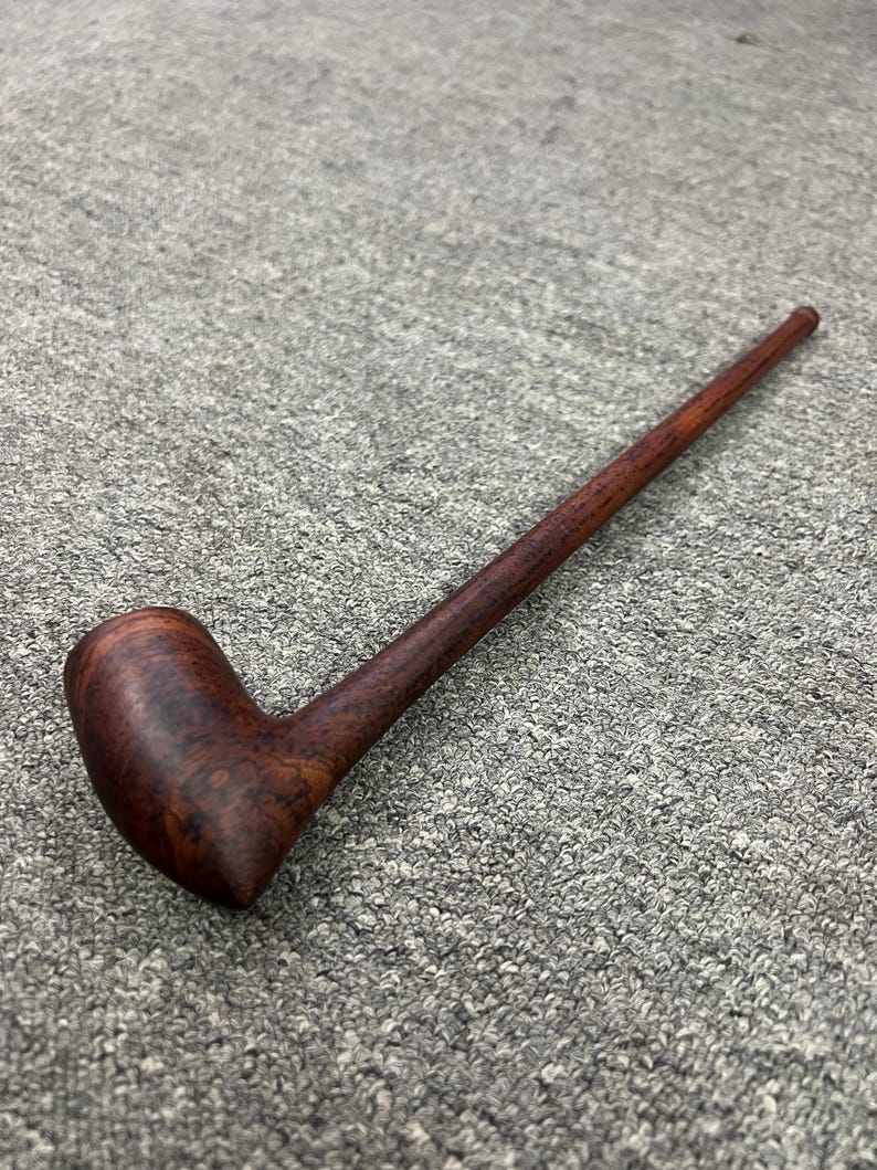 Hand Carved Churchwarden Tobacco Pipe: 12-inch Long Stem, Rosewood - Etsy
