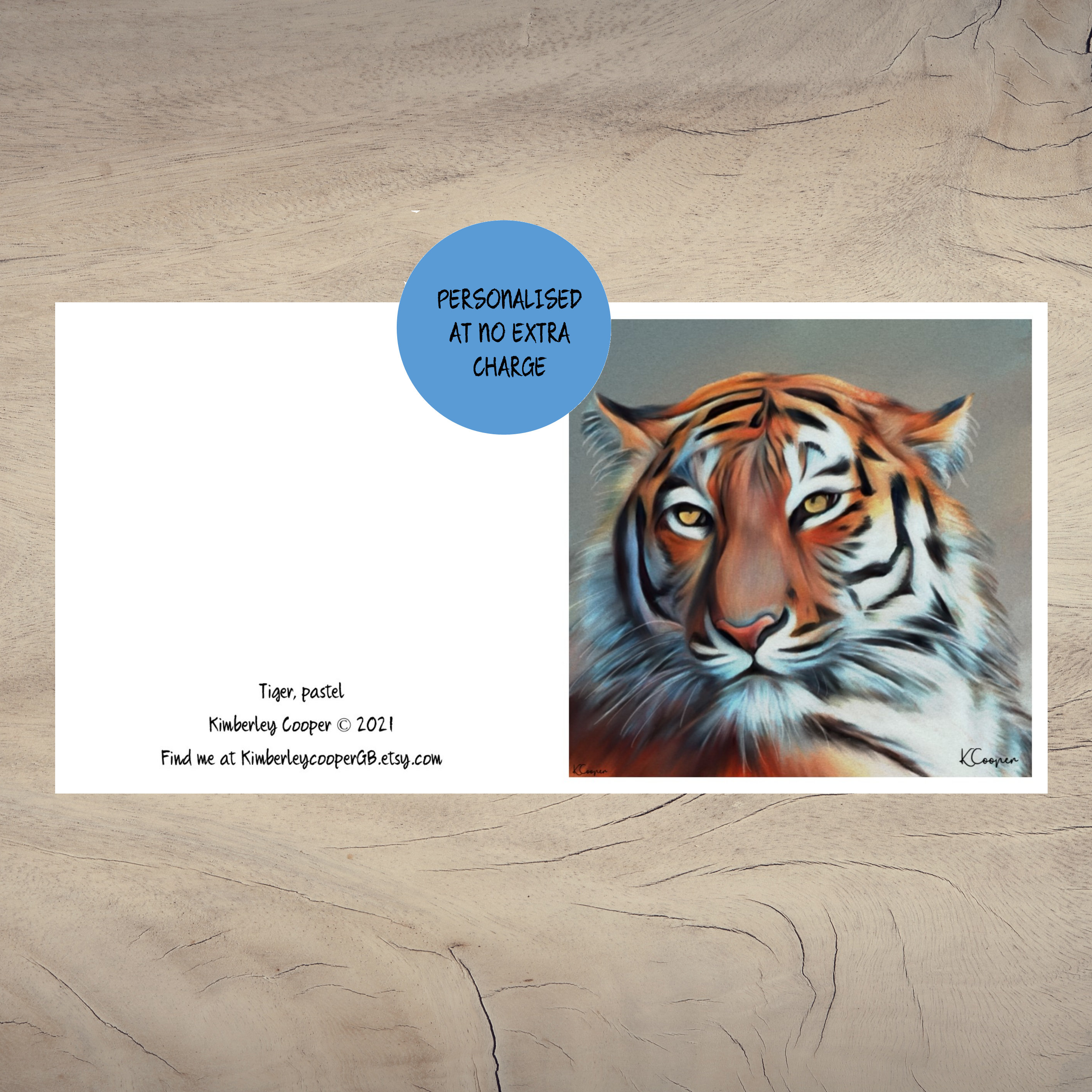 Handcrafted Tiger Card From Original Mixed Media Signed - Etsy UK
