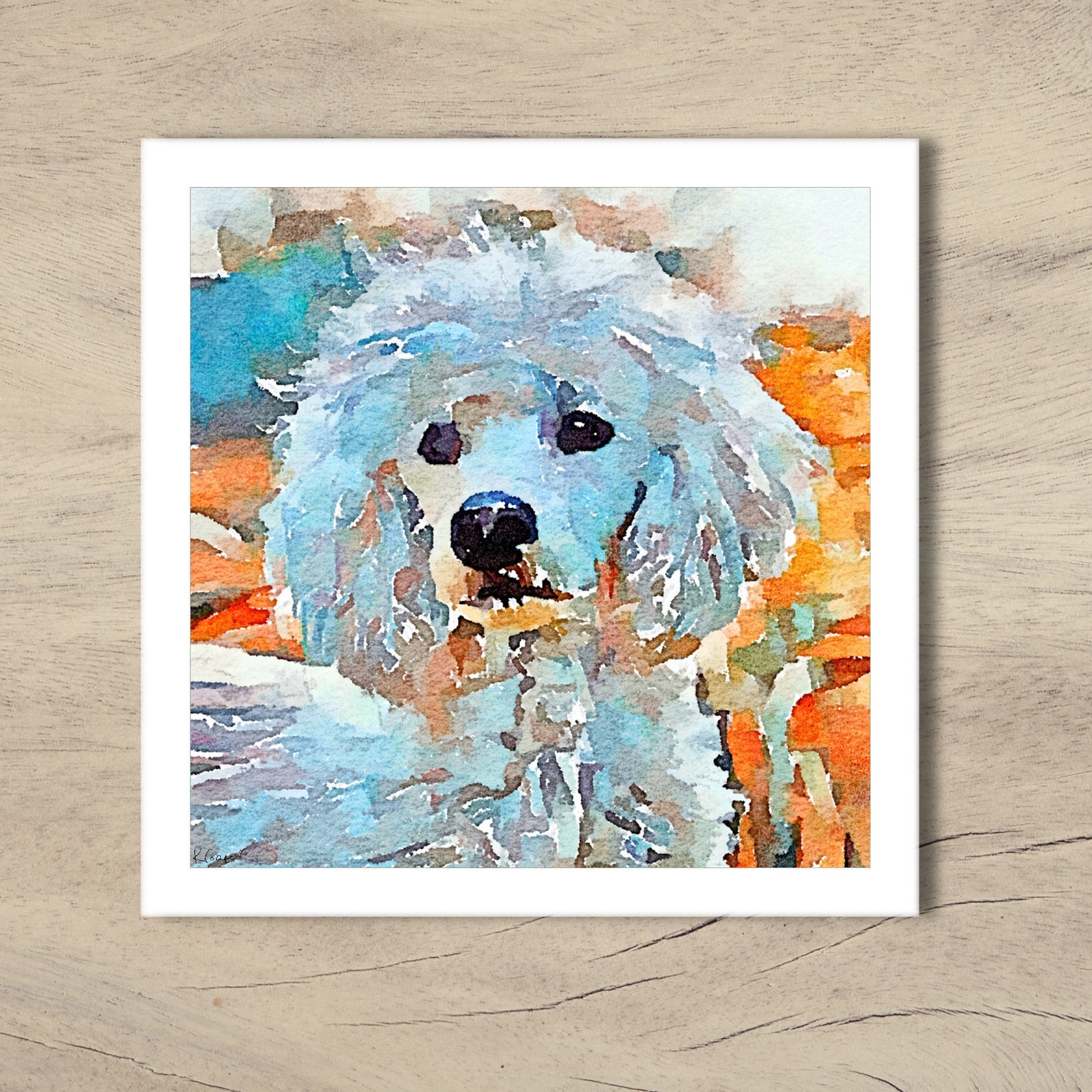 Handcrafted Poodle Card From Original Mixed Media Signed - Etsy