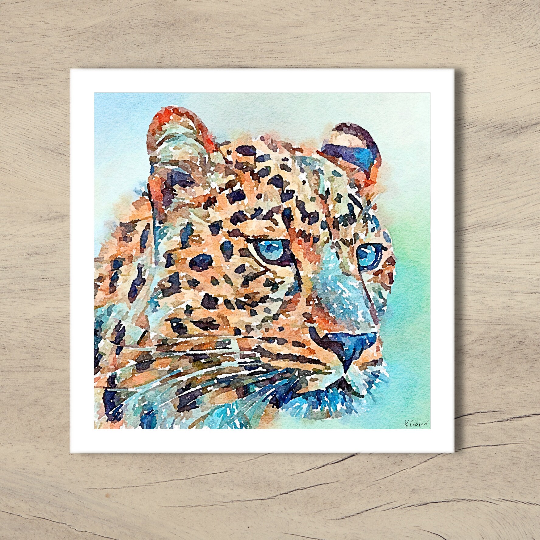Handcrafted Cheetah Card From Original Mixed Media Signed - Etsy UK
