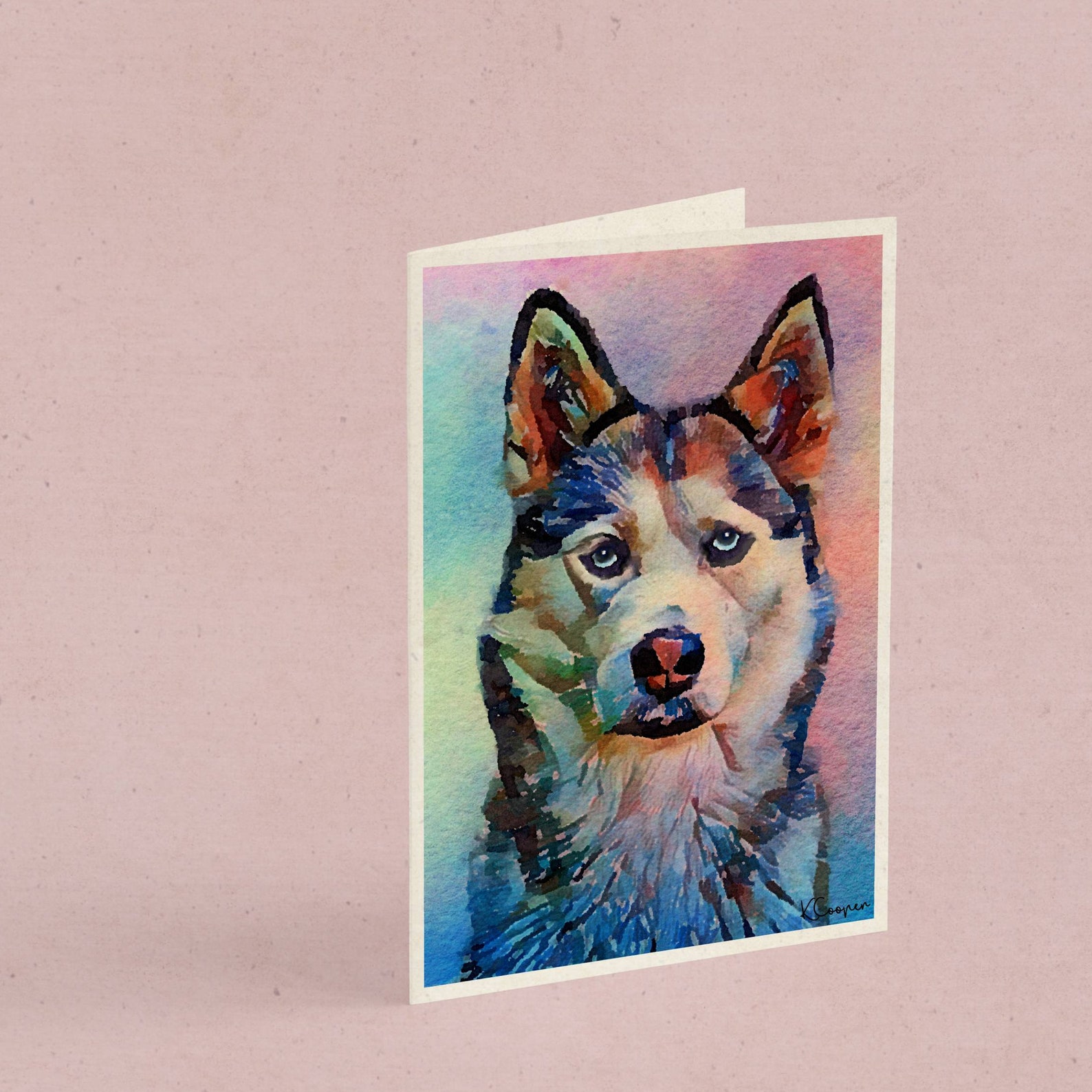 Handcrafted Siberian Husky Card From Original Signed Artwork - Etsy UK