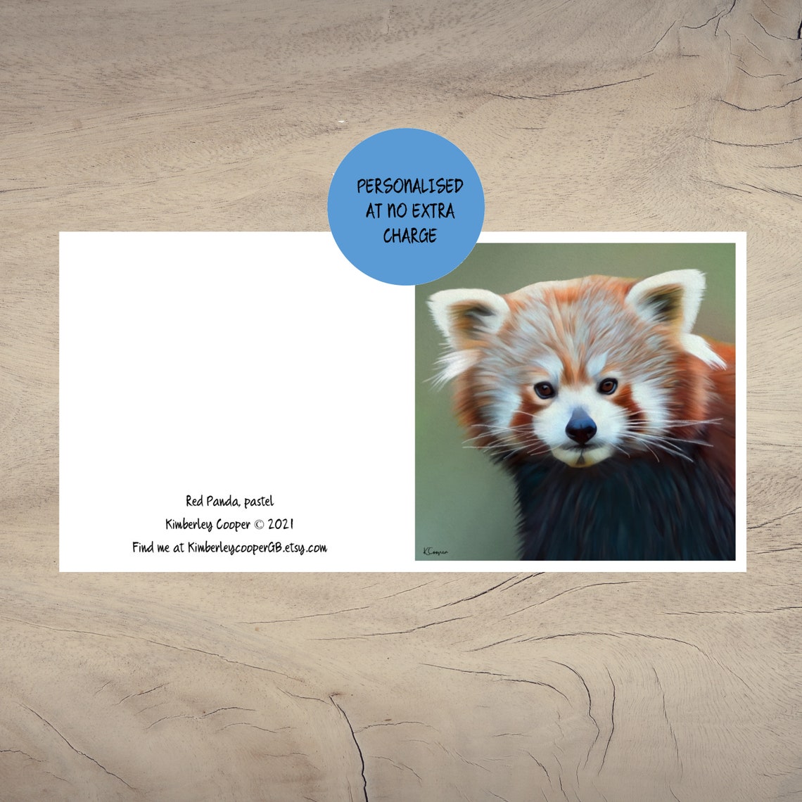 Handcrafted Red Panda Card From Original Mixed Media Signed - Etsy UK