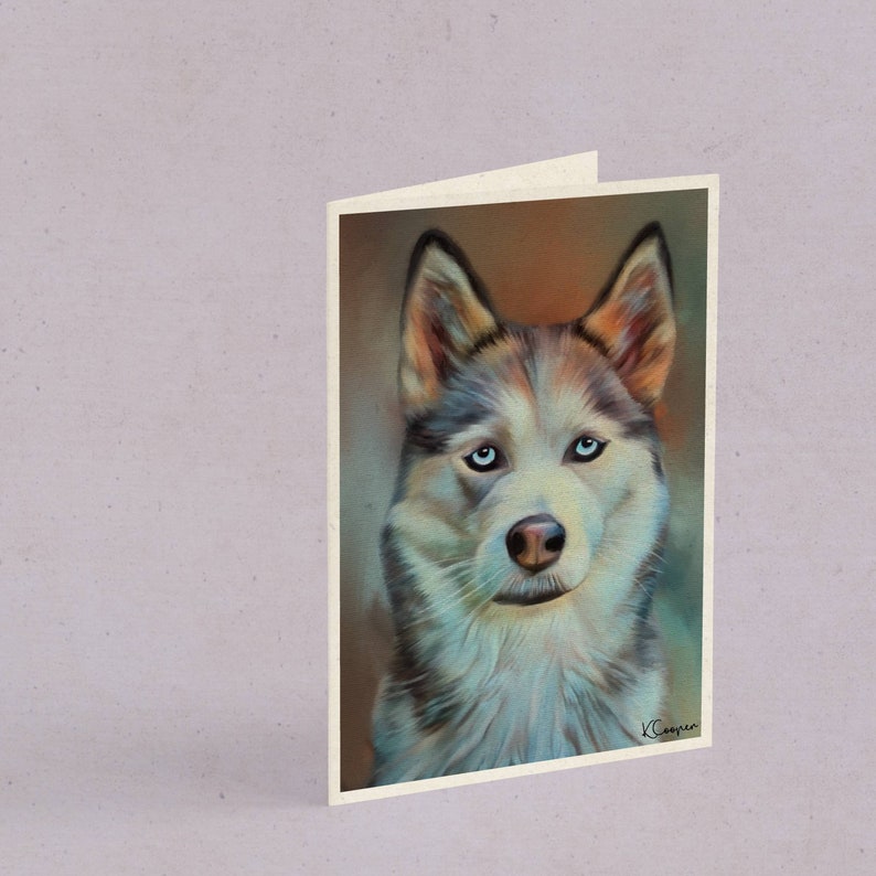 Handcrafted Siberian Husky Card From Original Signed Artwork - Etsy UK