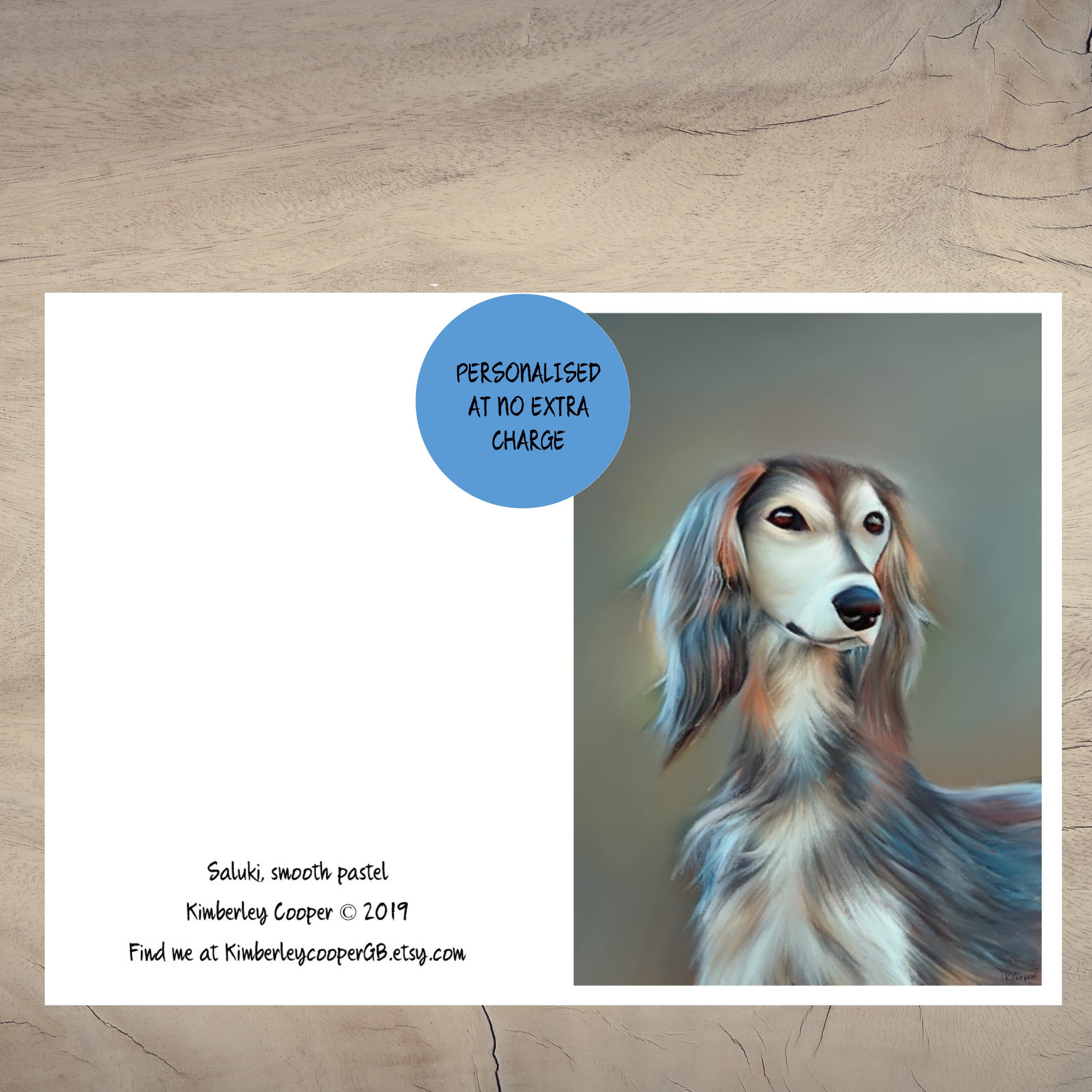 Handcrafted Saluki Card From Original Mixed Media Signed - Etsy