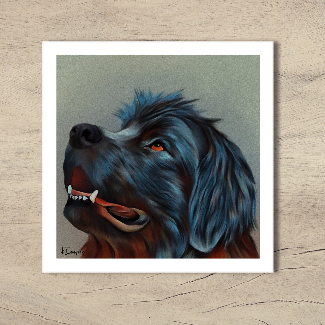 Handcrafted Newfoundland Card From Original Mixed Media Signed Artwork ...