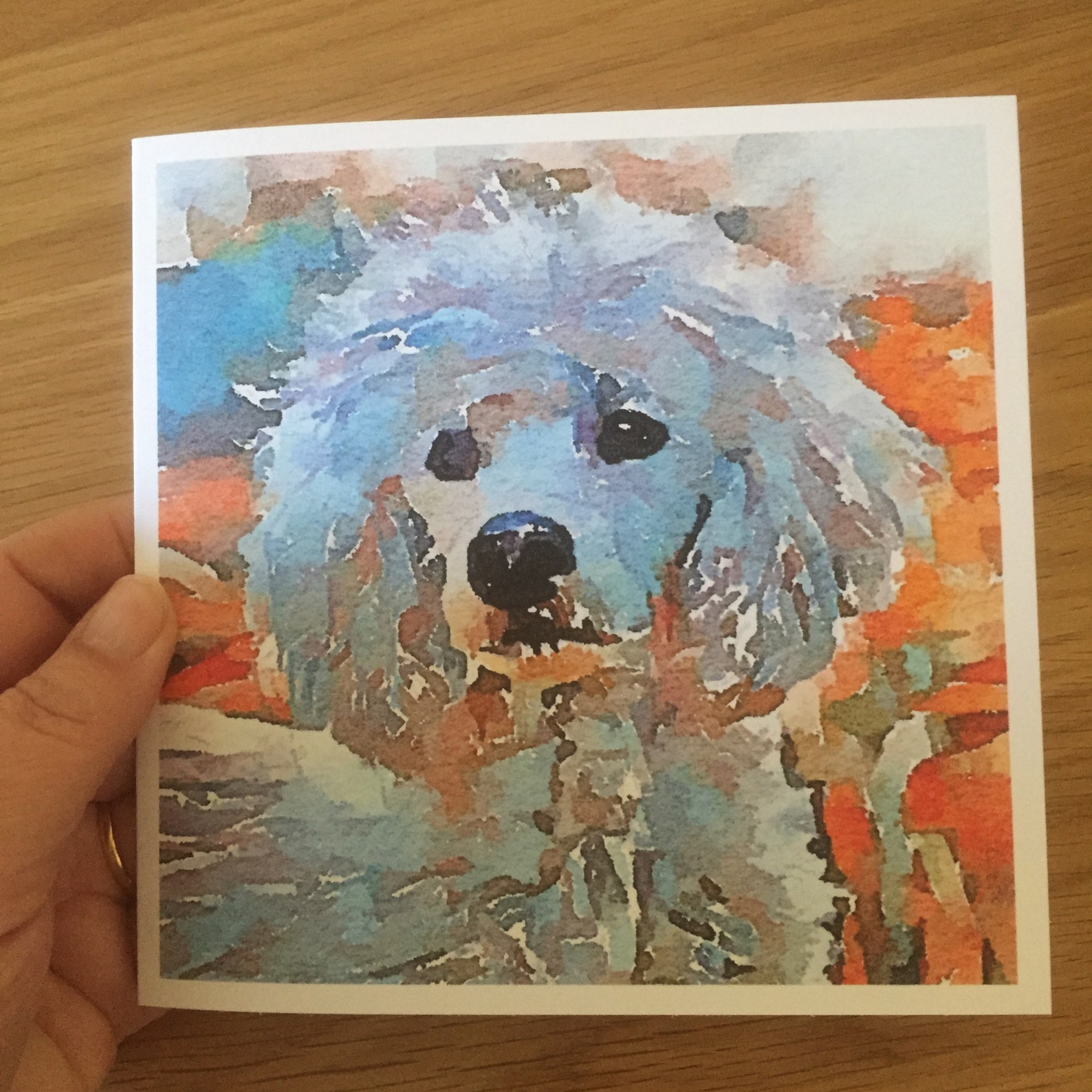 Handcrafted Poodle Card From Original Mixed Media Signed - Etsy