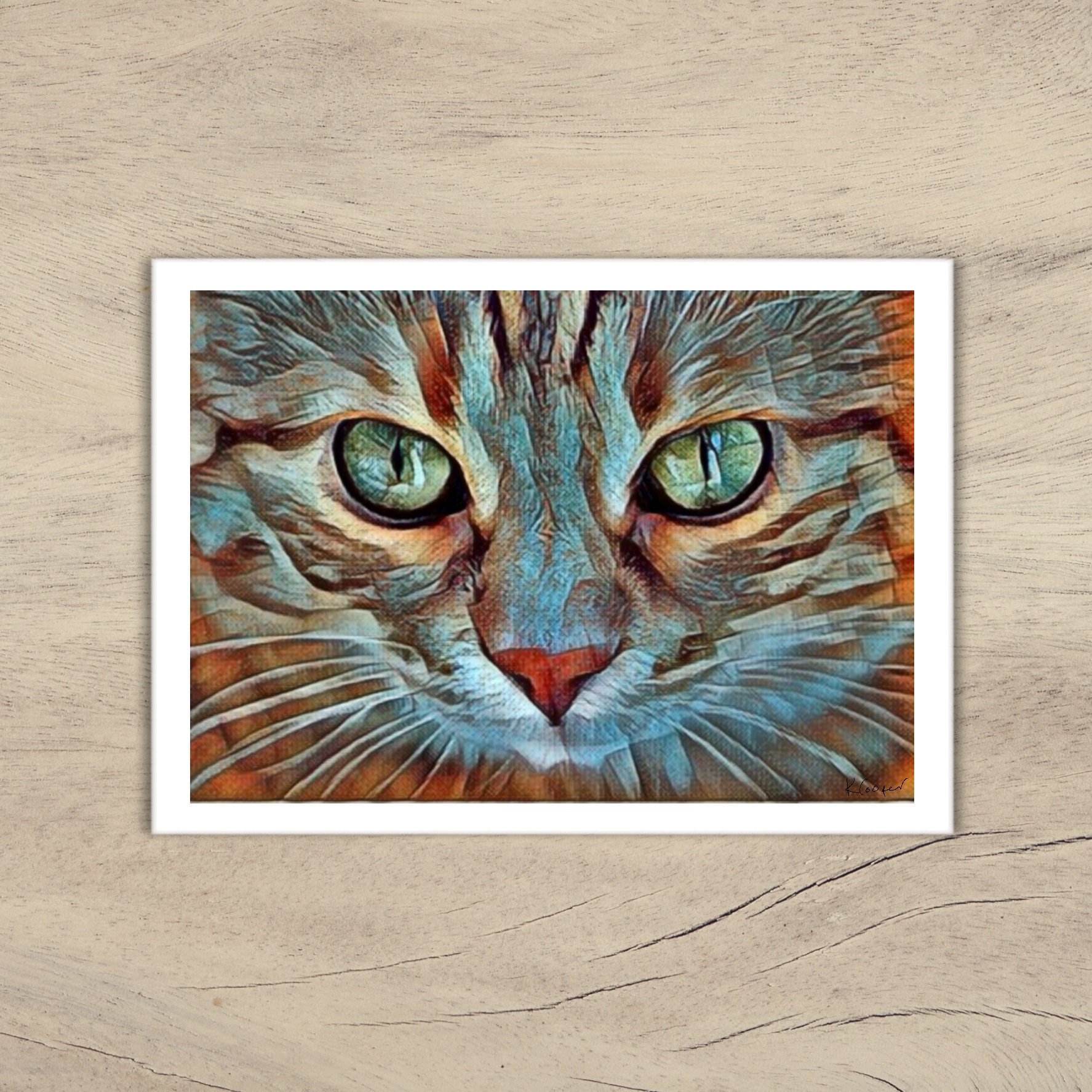 Handcrafted Cat card from original mixed media signed artwork - Etsy.de