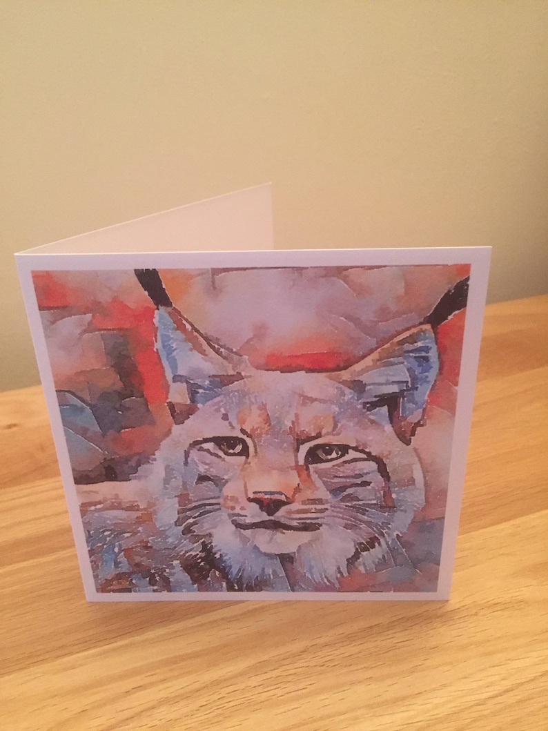 Handcrafted Lynx Card From Original Mixed Media Signed Artwork - Etsy