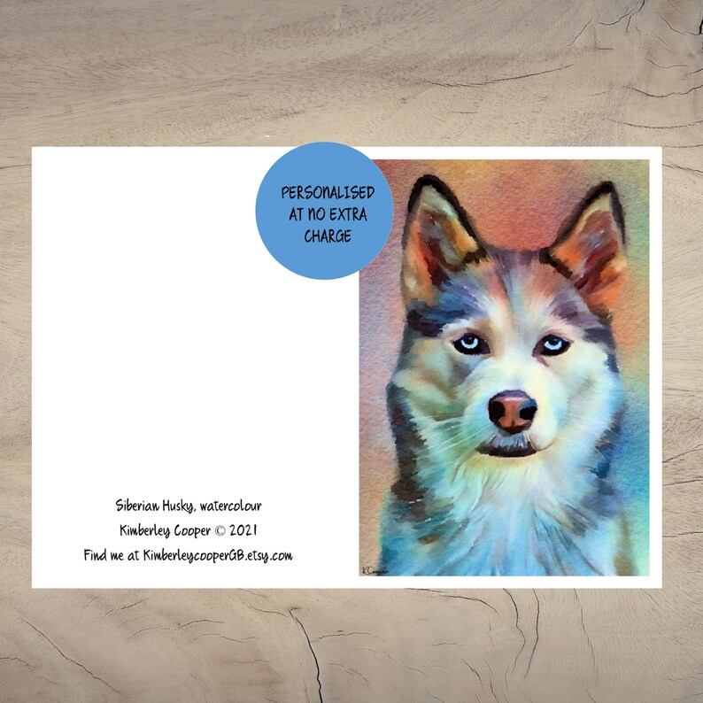 Handcrafted Siberian Husky Card From Original Signed Artwork - Etsy UK
