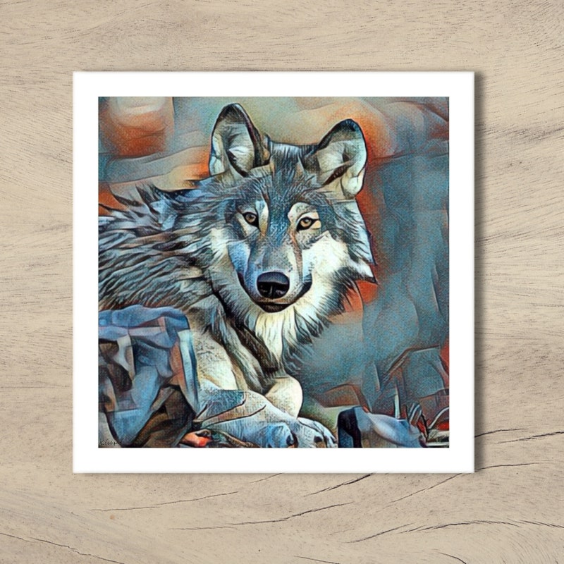 Wolf Card - Etsy